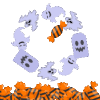 Halloween Ghost Candy Sticker, halloween-11 @ Editable GIFs